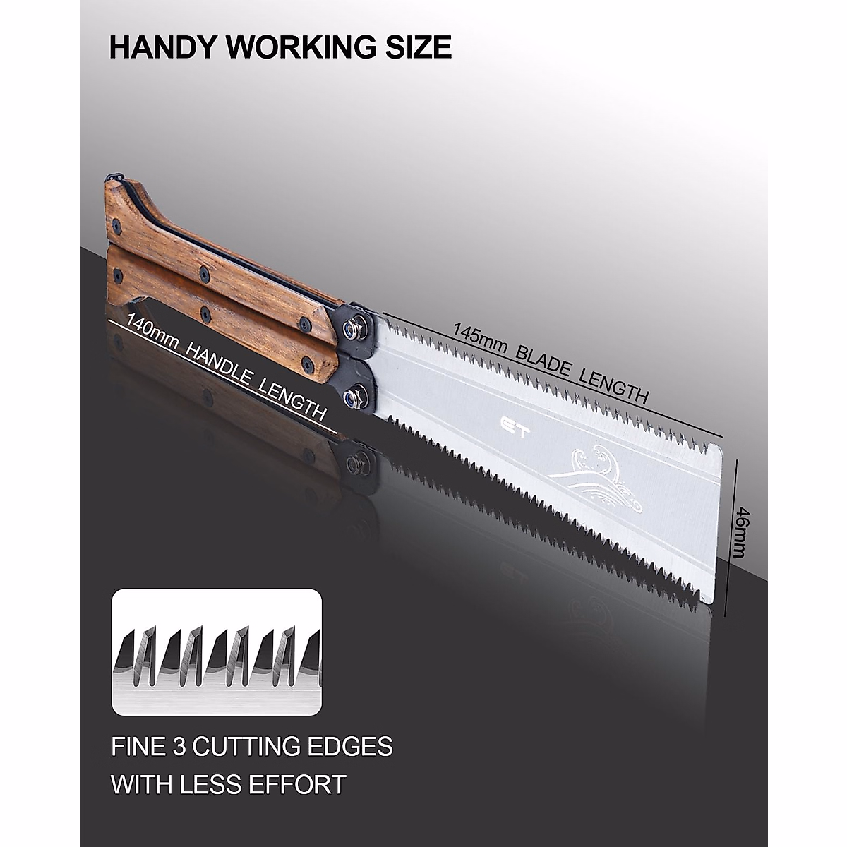 EHOPHNA Hand Saw, 5.5 Inch Mini Woodworking Tools with SK-85 Steel, Portable Folding Saw 13/14 TPI Double Edges, Christmas Gadgets Gifts for men (Silver)