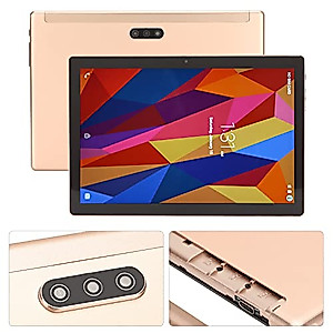Office Tablet 13 MP Camera Dual SIM Dual Standby Gold Tablet 100‑240 V for Work (US Plug)