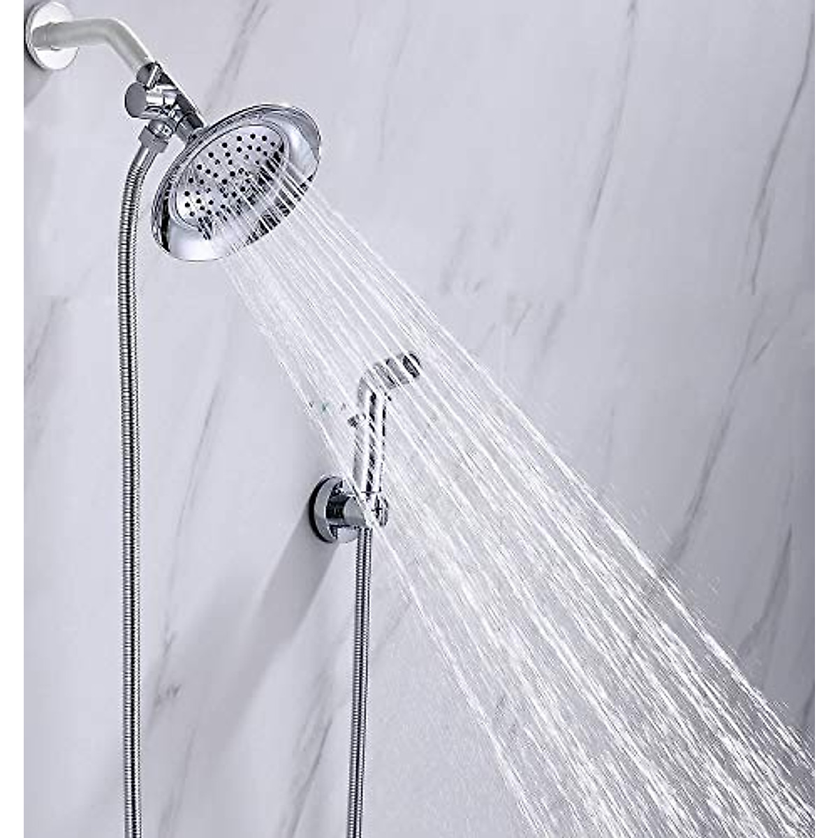 G-Promise Dog Shower Sprayer Attachment for Fast and Clean Pet Showering | Multifunctional Sprayer, Metal Diverter, 100 Inch Extra Long Hose, No Drill Hook | Dog Washing-Bathingroom (Chrome)