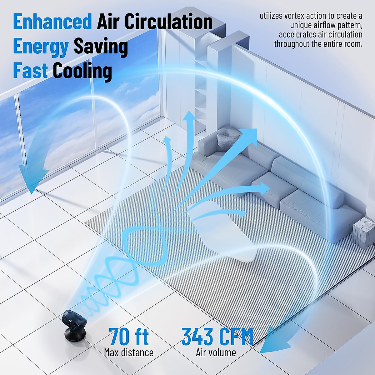 PISLIOU 12000mAh Rechargeable Desk Fan,Portable Air Circulator Fan-6 Speeds,Timing, 360° Tilt,90° Oscillating Table Fan,Small Quiet Cooling Fan for Bedroom Home Office Outdoor Battery Operated Fan