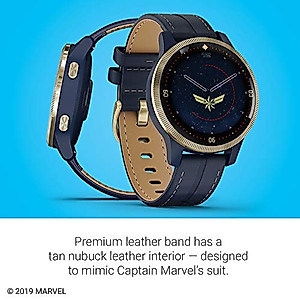 Garmin Legacy Hero Series, Marvel Captain Marvel Inspired Premium Smartwatch, Includes a Captain Marvel Inspired App Experience, Gold, 40mm (010-02172-41)