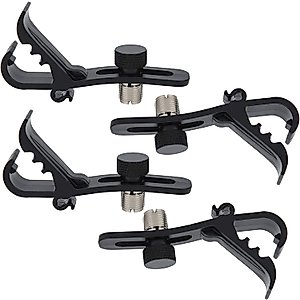 Watris Veiyi Drum Microphone Clip, 4Pcs Microphone Drum Mount, Drum Rim Mic Clips, Drum Microphone Clamp, Shockproof Drum Microphone Securing Clip Musical Instrument Supplies