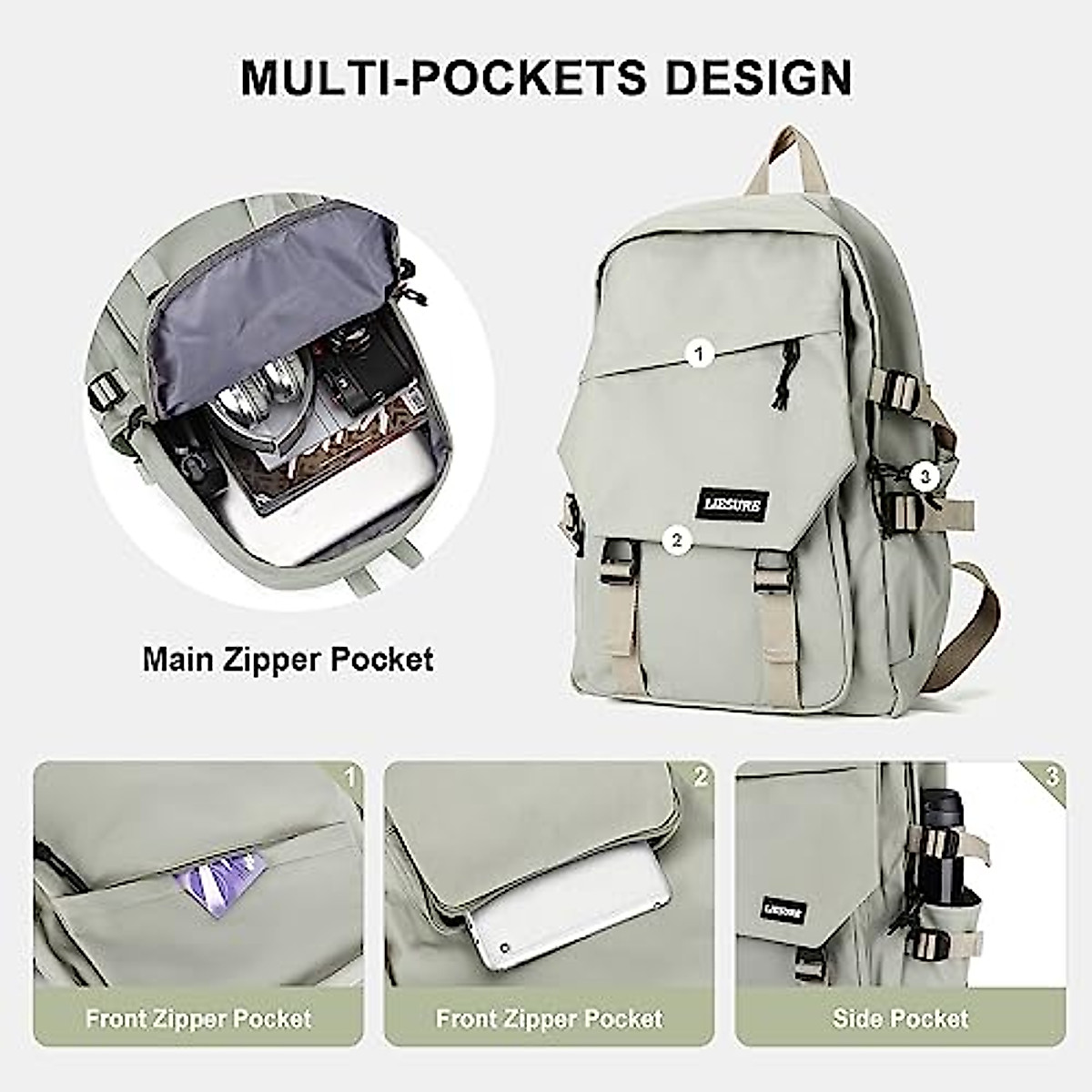 Lightweight School Bag College Laptop Backpack for Men Women Travel bag High School Middle Bookbag for Boy Girls