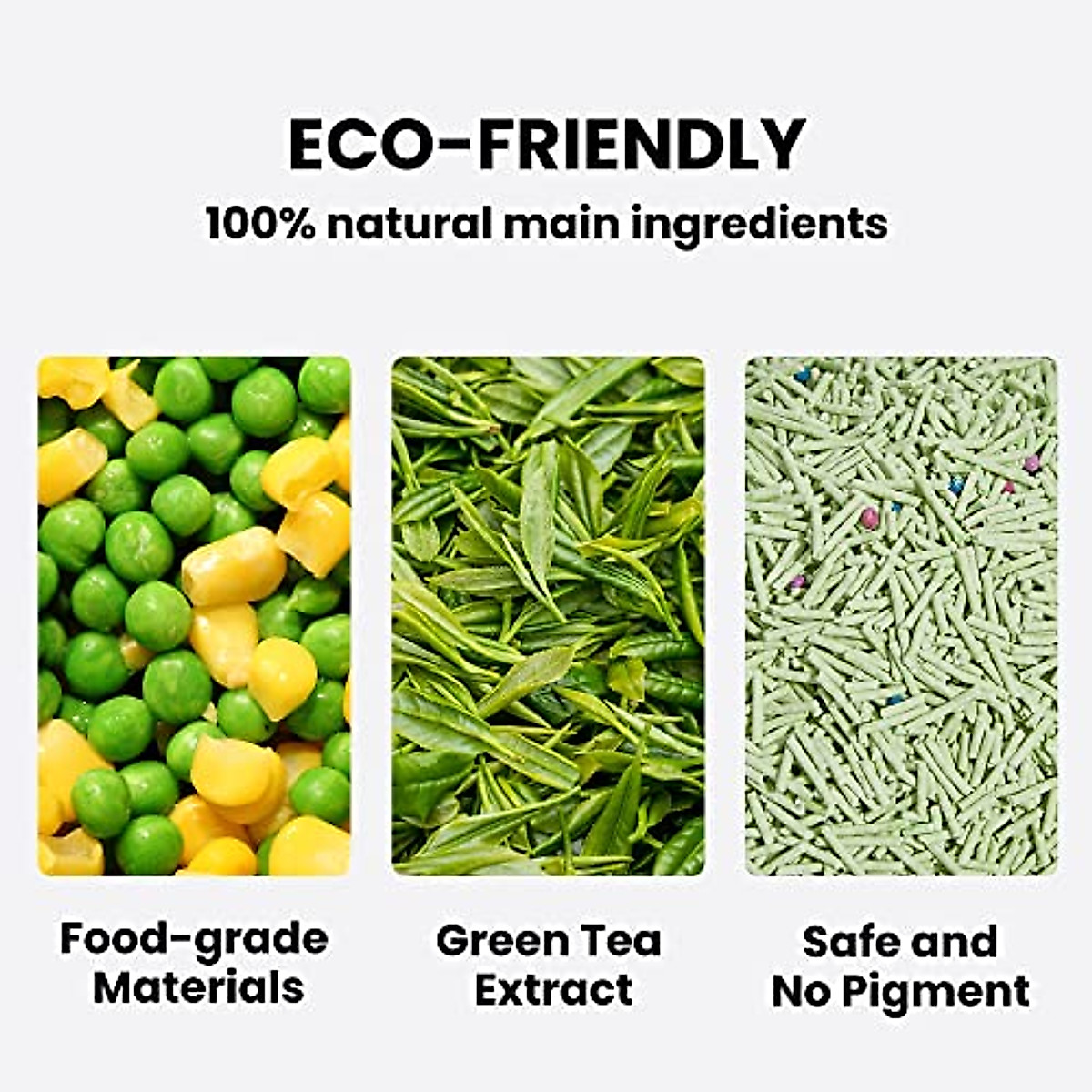 VETRESKA Tofu Cat Litter, Natural Eco-Friendly Pretty Kitty Litter, Flushable Clumping Tofu Cat Litter Pellets - Ultra Absorbent, Odor Control, Dust-Free Low Tracking Cat Litter, Greentea