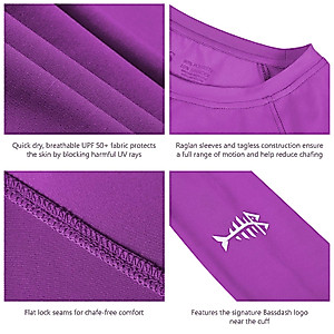 BASSDASH Women’s UPF 50+ UV Sun Protection T-Shirt Long Sleeve Fishing Hiking Performance Shirts Violet