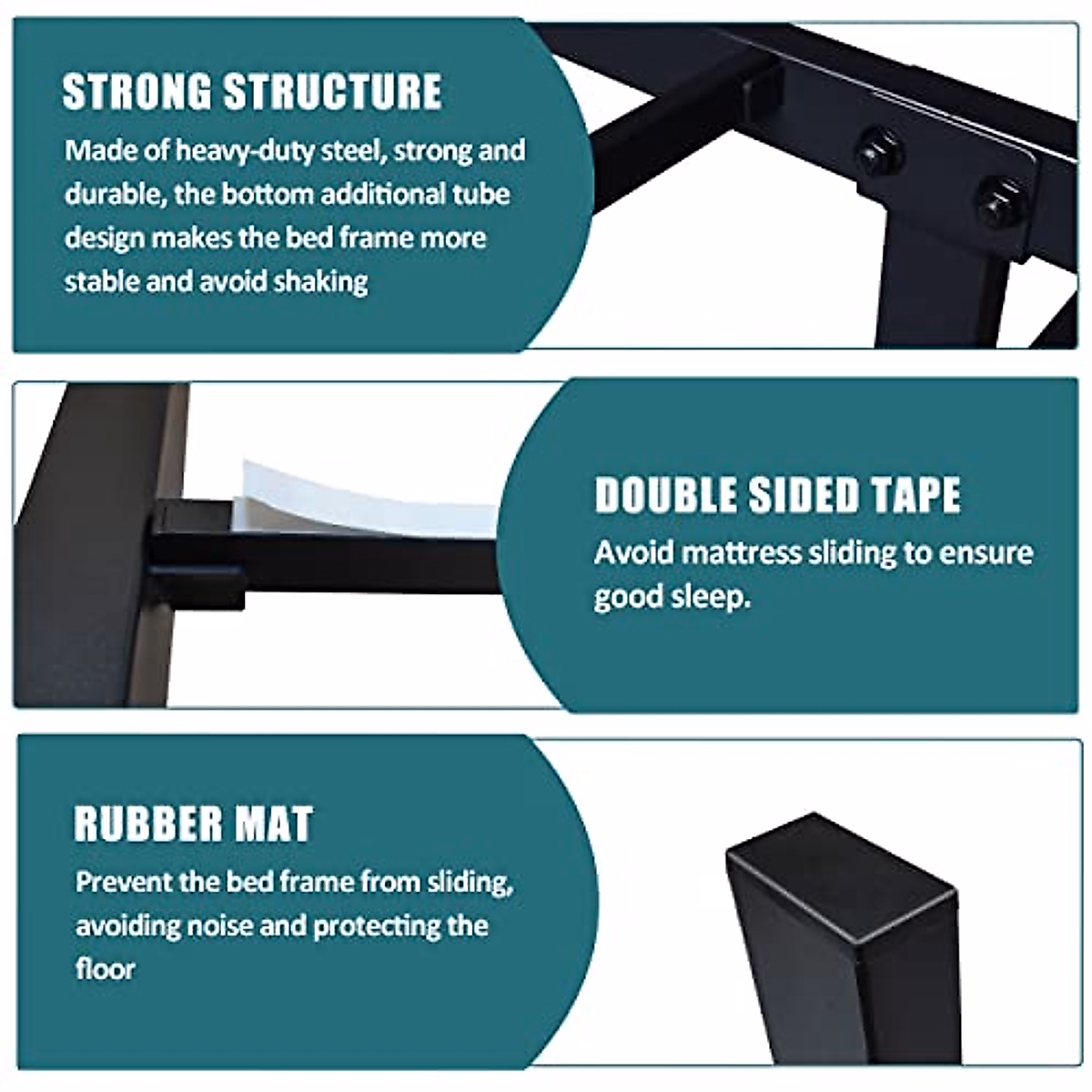 Yitong Angel Twin Bed Frame, 14 Inch High 3500 lbs Heavy Duty Metal Platform, Mattress Foundation with Steel Slat Support/No Box Spring Needed/Noise Free/Non-Slip/Easy Assembly