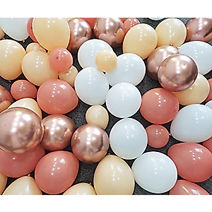 Beaumode DIY Matte Dusty Pink Peach Balloon Garland Matte Balloon Arch Wedding Cream Baby Shower Bridal Shower 1st Birthday Photo Backdrop Party Decoration (Dusty Pink and Peach)