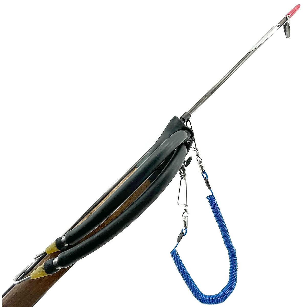 SPEARFISHING WORLD Speargun Coil Shooting Shock Line Retriever with Stainless Steel Swivel Snap Clips 15 feet