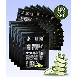 Stacy Lash Lift Kit + 100 Pairs Set Premium Under Eye Gel Pads for Eyelash Extension - Lint Free Patches with Vitamin C and Aloe Vera by Stacy Lash supplies and Beauty tools/Hydrogel Eye Pads