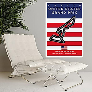 JOEDSE F1 Racetrack Poster F1 Austin Race Track Canvas Wall Art for Bedroom Living Room Home Decor Pattern Office Artwork,Unframe:12x18inchs(30x45cm)