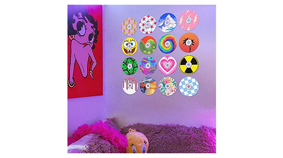 HK Studio Indie Records Wall Decor Pack | 16 Vibrant PVC Decals