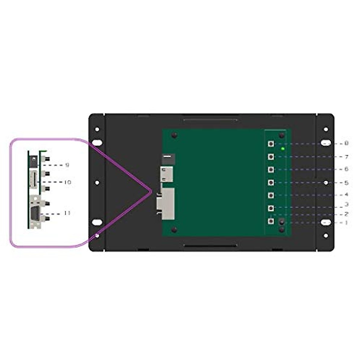 YILETEC 7" YL-7T VGA HDMI Resistive Touch Screen Monitor with High Brightness and Open Frame