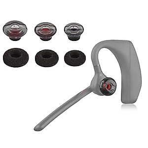 Zotech Replacement Earbuds Eartips Eargels & Foams Set Compatible with Plantronics Voyager 5200 5220 5210 Wireless Bluetooth Headset 3 Pcs Gel Ear Tips & 3 Pcs Foam Cover, (S/M/L)