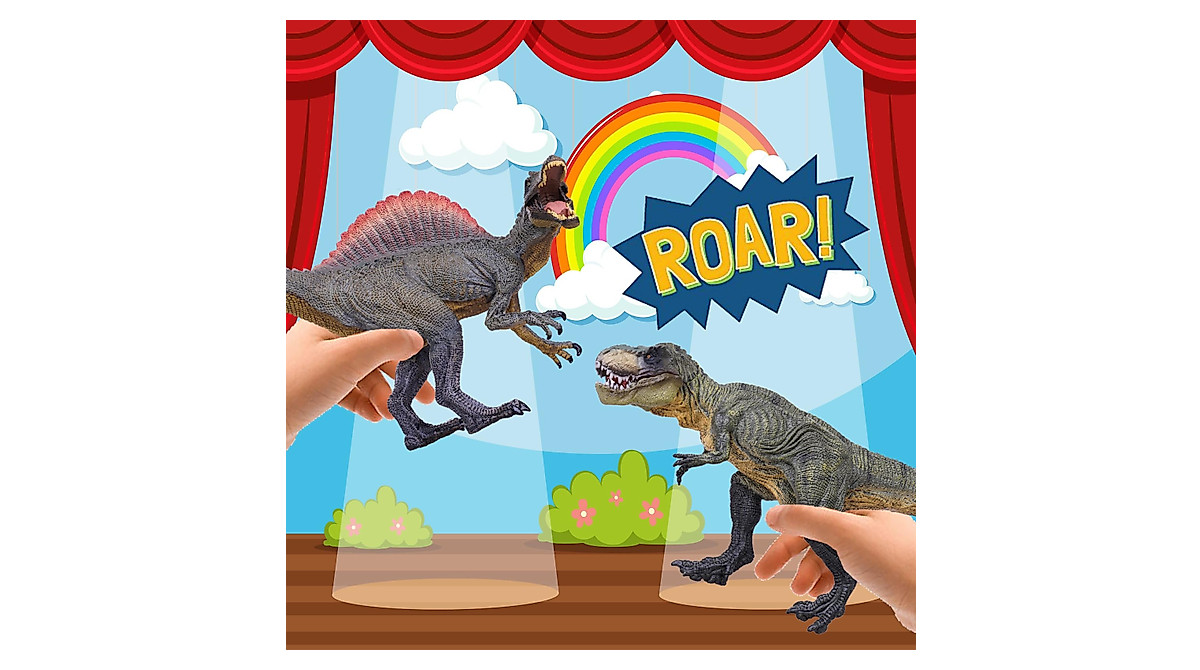 Gemini&Genius Dinosaur Toys T-Rex & Spinosaurus for Kids | Fun ...