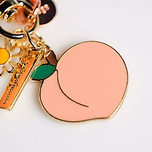 elago AirPods Keyring [PEACH] - Charm for AirPods, Handbag, Tote, Purse, Backpack, Bag, Car Key, Durable Keychain, Sturdy material, Cute Accessories for Women
