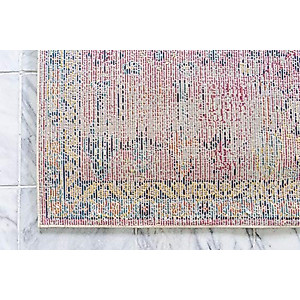 Unique Loom Monterey Collection Vintage Bohemian Inspired with Distressed Tribal Design Area Rug (5' 0 x 8' 0 Rectangular, Pink/ Yellow)
