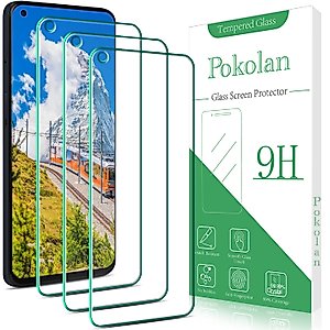 Pokolan [3 Pack Screen Protector For OnePlus Nord N10 5G Tempered Glass, HD Clear, 9H Hardness, Anti-Scratch, Bubble-Free, Easy to Install, Case Friendly