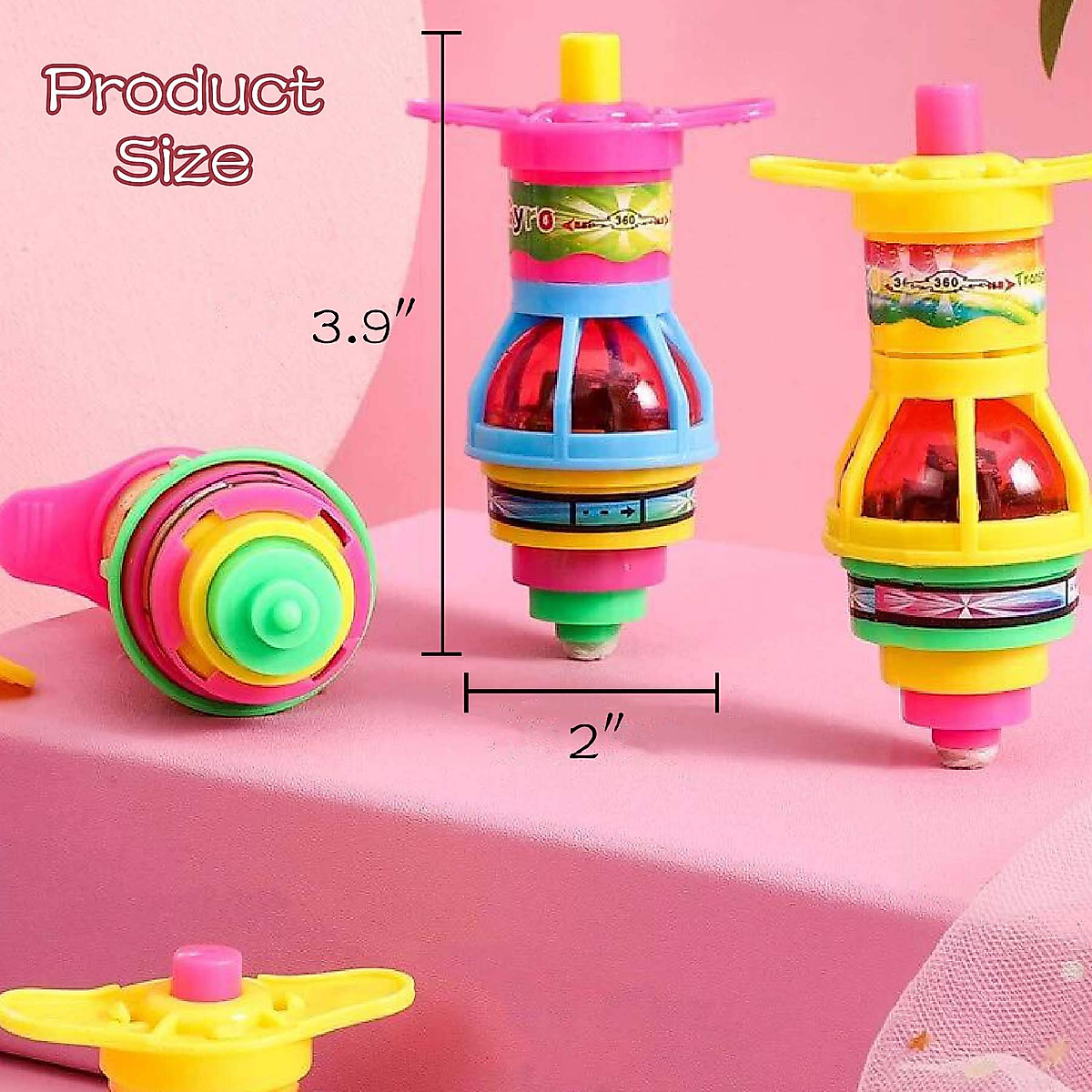 20 Pack LED Light up Flashing UFO Spinning Tops for Kids, Gyroscope Novelty Bulk Toys Goodie Boys and Girls Best Party Favors