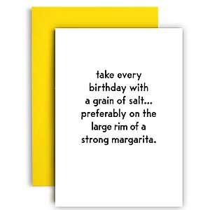 Huxters Birthday Cards – A5 Funny Birthday Card for Women – Friends for her birthfay card - Paper Birthday Gift Card – with Colourful Yellow Envelope – Ideal for Best Friend, Sister (Margarita)