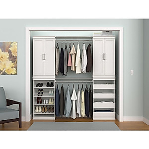 ClosetMaid Modular Storage Pair Set, 2 Doors, Wood Closet Organizer Shaker Style, Add On Accessory for Shelf Units, Taupe, Solid Kit