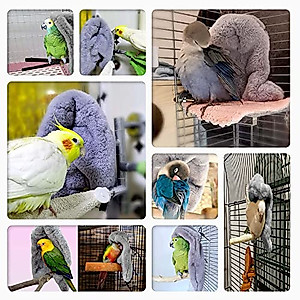 SIMENA Bird Buddy, Corner Fleece Bird Blanket, Cozy Bird Bed Warmer Parrot House for Cage, Cuddle Nest Hanging Toy for Lovebirds Parakeet (Medium)