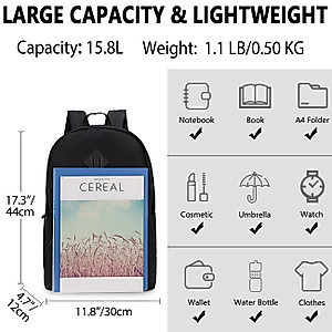 VX VONXURY Backpack for Men Women,15.6 Inch Water-resistant School Bookbag Casual Travel Daypack for Teen Boys and Girls Black