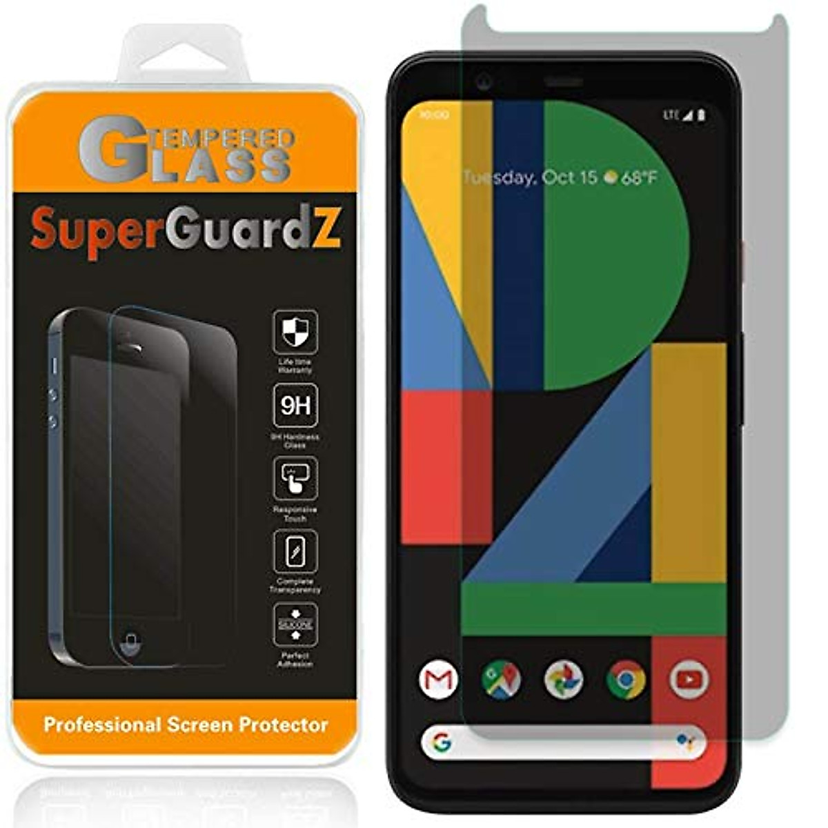 for Google Pixel 4 Tempered Glass Screen Protector [Privacy Anti-Spy], SuperGuardZ, 9H Anti-Scratch, Anti-Bubble [Lifetime Replacements]