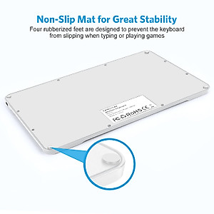 OMOTON Bluetooth Keyboard, Wireless Rechargeable Keyboard for iPad, iPad Pro, iPad Mini, iPad Air with Illuminated LED (White)