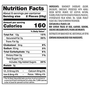 Member's Mark Premium Dark Chocolate Peanut Butter Delights (6.04 oz.)