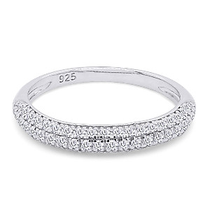 SAVEARTH DIAMONDS 1/4 Carat Round Cut Lab Created Moissanite Diamond Engagement Wedding Band Ring In 14k White Gold Over Sterling Silver Jewelry For Women (0.25 Cttw) Ring Size-6