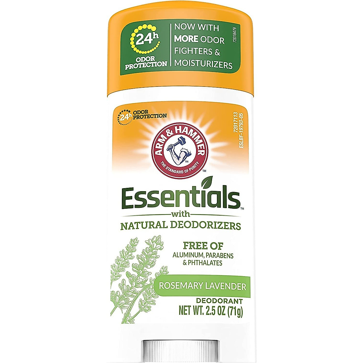 ARM & HAMMER Essentials Deodorant Fresh Rosemary Lavender 2.50 oz (Pack of 3)