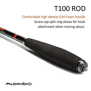 Keiryu Rod Co. T100 Rod. Telescopic 17.7 ft. Keiryu Fly Fishing Rod. Perfect for Euro Nymphing, Dry Flies, and Weighted Rigs. High Performance IM Carbon Rod and Starter Kit.