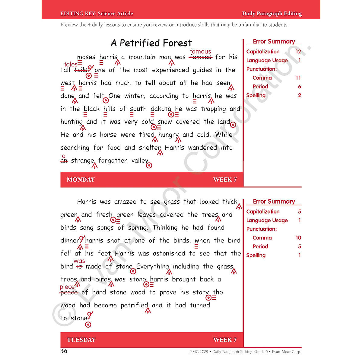 Evan-Moor Daily Paragraph Editing, Grade 6