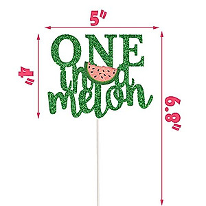 Watermelon First Birthday Party Supplies One in a Melon Balloons Watermelon Photo Banner Pink Glittery Watermelon One Cake Cupcake Topper Summer Fruit Girls 1st Birthday Party Supplies Decorations
