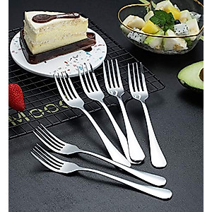 Kyraton Dinner Fork 6 Pieces, Stainless Steel 8.17 Inch Forks Silverware, Table Forks Set of 6