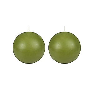 Zest Candle 2-Piece Ball Candles, 4-Inch, Sage Green