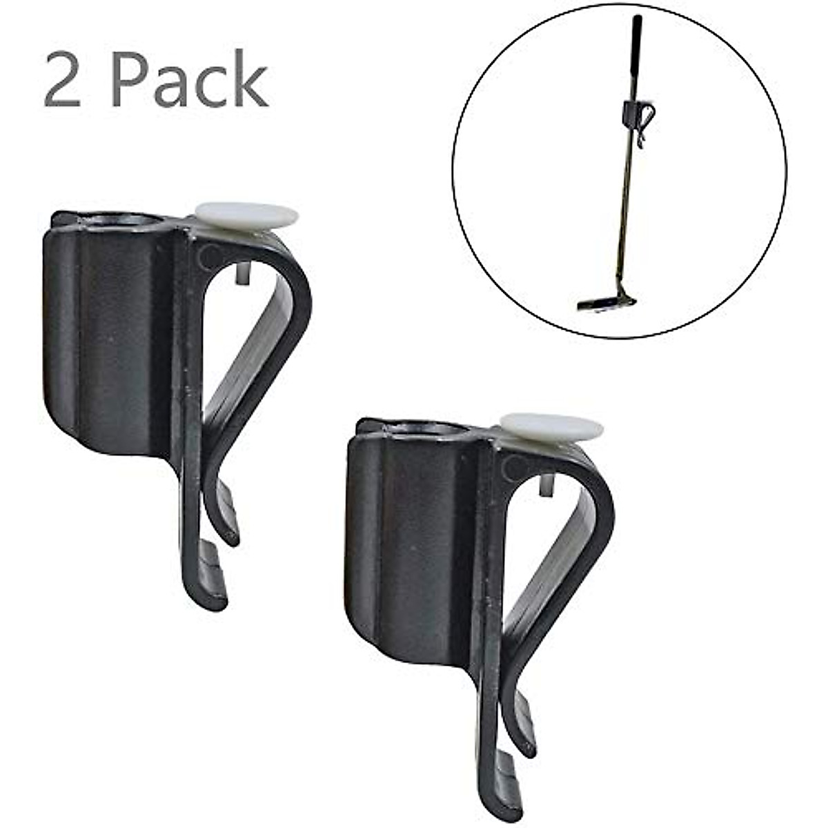 2pcs Golf Bag Clip On Putter Clamp Holder Putting Organizer Club White Ball Marker