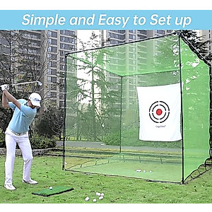 Golf Practice Hitting Nets for Backyard Driving Indoor Use Heavy Duty Practice Golf Driving Nets for Backyard Premium Portable Golf Impact Nets Cages with Frame and Net for Men