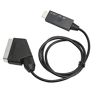 Scart to Converter Adapter, 1080P 60Hz HD Video, USB Power Cable, Plug and Play, for VHS DVD CRT TVs