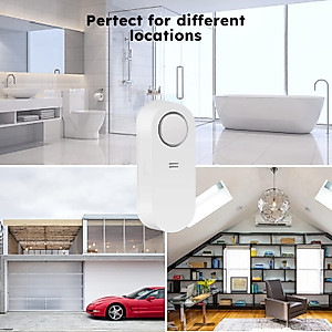 Water Leak Detectors 6 Pack, 120dB Water Alarm Sensor, Flood Detector, Sensitive Leak and Drip Alert Alarms, for Home, Kitchen, Bathroom, Basement (Battery Included)