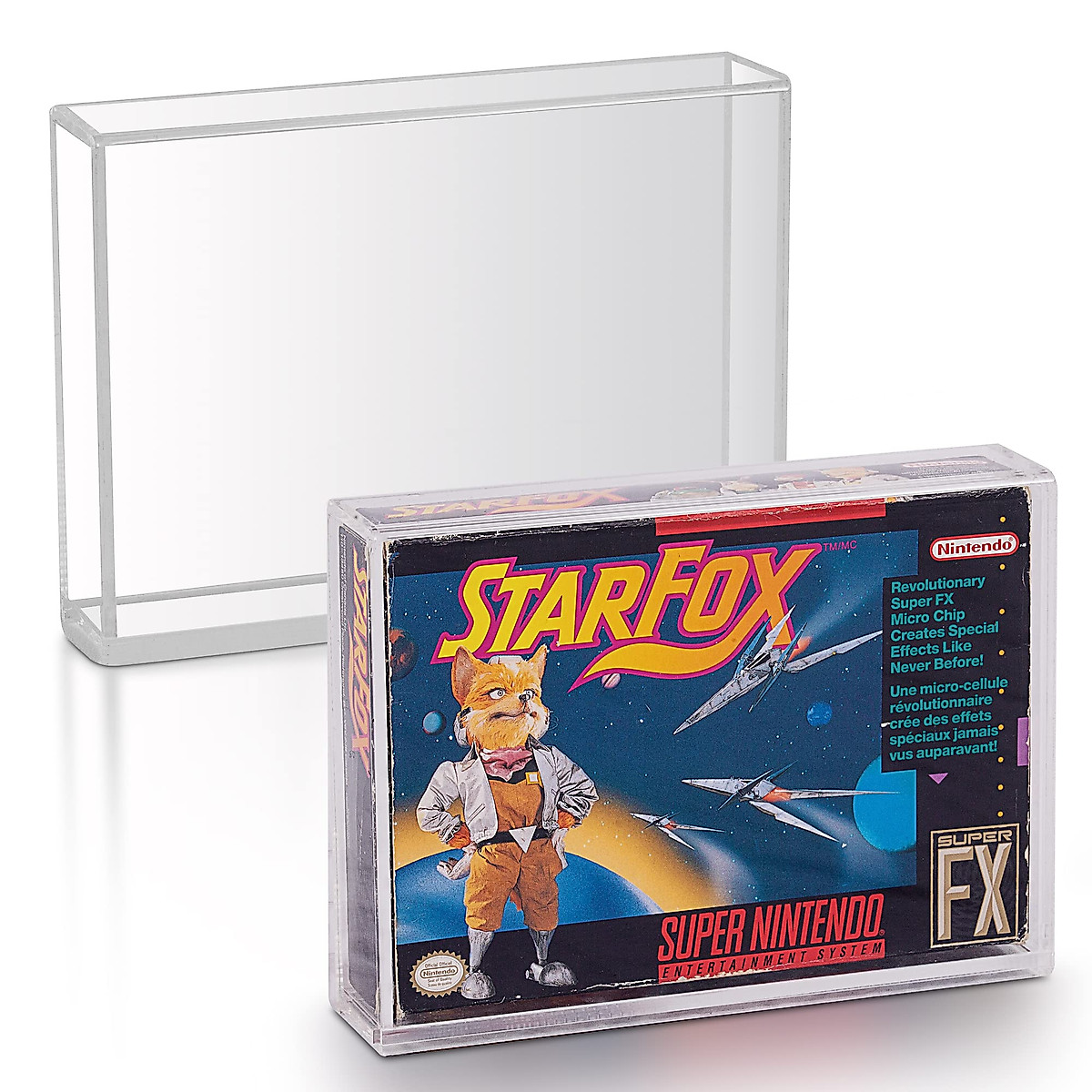 EVORETRO Clear Acrylic Protector Case Compatible with SNES & N64 Games Storage Box, 4MM Thick, Scratch, Dust, UV Resistant (Pack of 2)