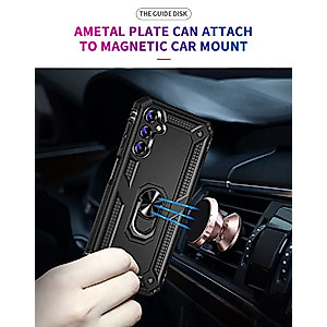 Dzxouui for Samsung A14 5G Case with [2 Pack] Screen Protector, Military Grade Shockproof Cover Full Body Protection Hard Phone Cases for Samsung Galaxy A14 5G Built-in Magnetic Kickstand - Black