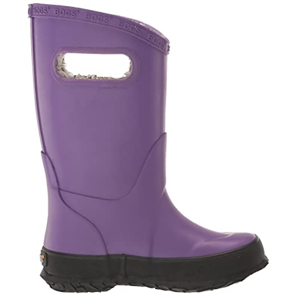 Bogs Kids Rainboot, Plush - Solid Purple, Size 4 Big Kid
