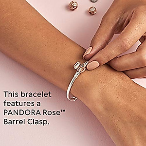 Pandora Jewelry Moments Snake Chain Charm Rose Bracelet, 7.1"