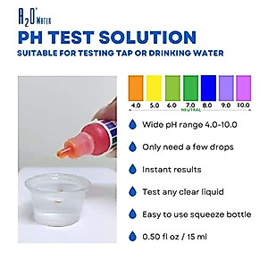 A2O Water - Made in USA, Water pH Test Liquid (WHT/100-125 Tests)