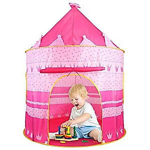 Creatov Kids Tent Toy Princess Playhouse - Toddler Play House Pink Castle for Kid Children Girls Boys Baby Indoor & Outdoor Toys Foldable Playhouses Tents with Carry Case Great Birthday Gift Idea