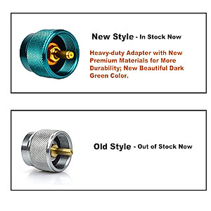 RANDDER Propane to Butane Adapter Camping Stove Adapter Gas Converter 16 oz Propane Tank Input EN417 Valve Output Camp Fuel Refill Adapter for Outdoor Backpack Hiking (Dark Green X 1 Pack)