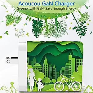 100W USB C Charger, GaN III 4 Port USB C PD Fast Charging Compact Foldable Fast Charging Block with 5ft Type C Cable Compatible MacBook Pro, iPad Pro, Galaxy S21/S22, Dell XPS 13,iPhone 14/13/12, etc