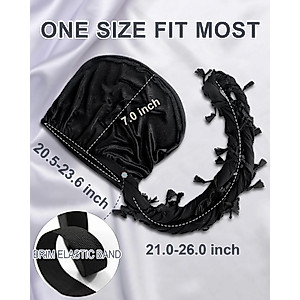 Babalet Halo Turban for Men Women Satin Lined Durag Head Wraps Scarf Skull Cap Pre-Tied Twist Sleeping Bonnet, Black