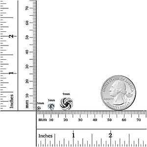 Sterling Silver Rhodium Plated Small Knot Ball Stud Earrings for Women | 3mm Stud Earrings | Secure Friction Back Closure | 14k Plated Shiny Classic Earrings